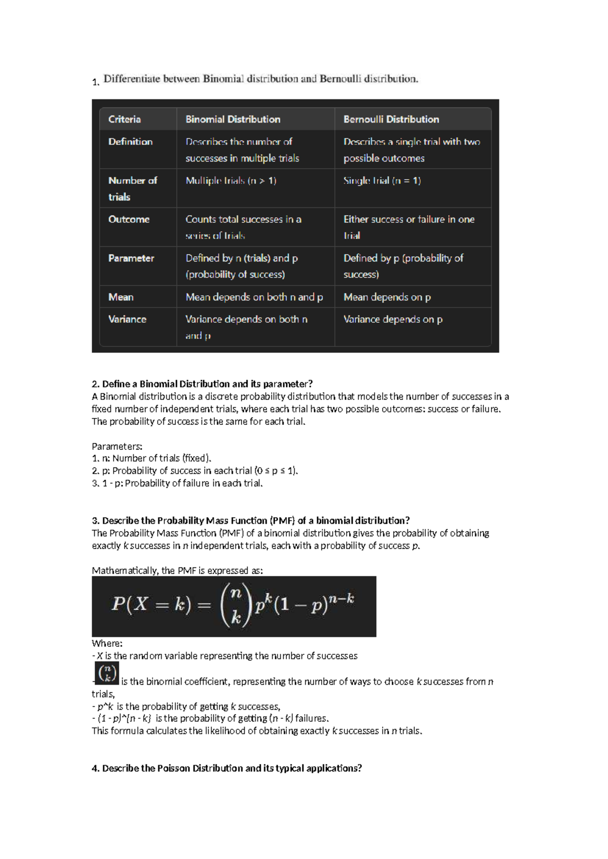 DATA SCIENCE- STATS: Understanding Binomial & Poisson Distributions - Studocu