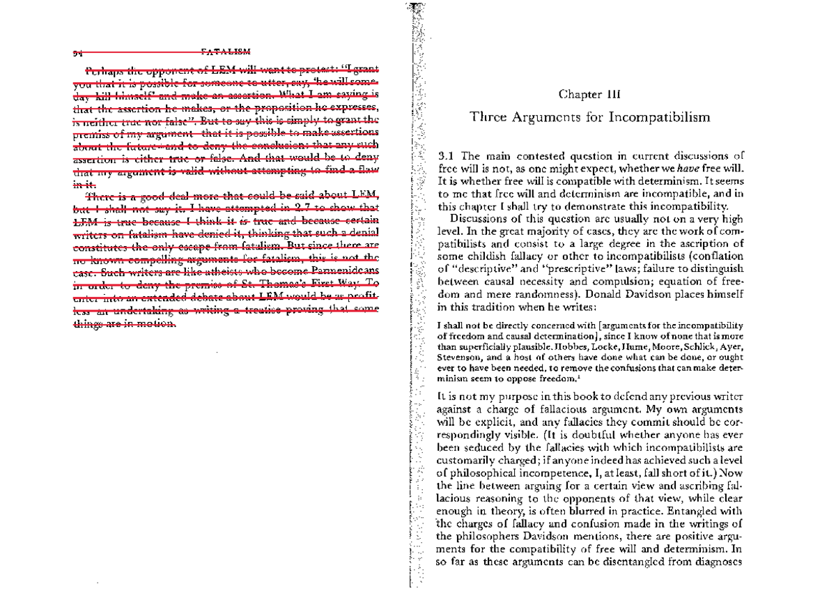 Three Arguments for Incompatibilism (PHIL 101) - Studocu