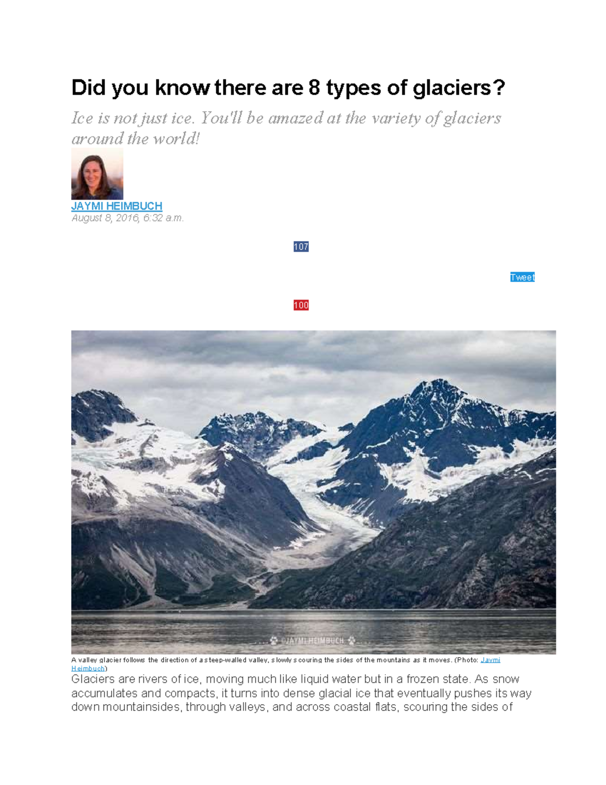 Types of Glaciers: Exploring 8 Unique Forms of Ice - Studocu