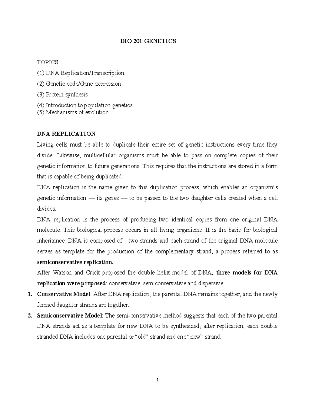 BIO 201 Final Exam Study Guide: Genetics, DNA, and Evolution - Studocu