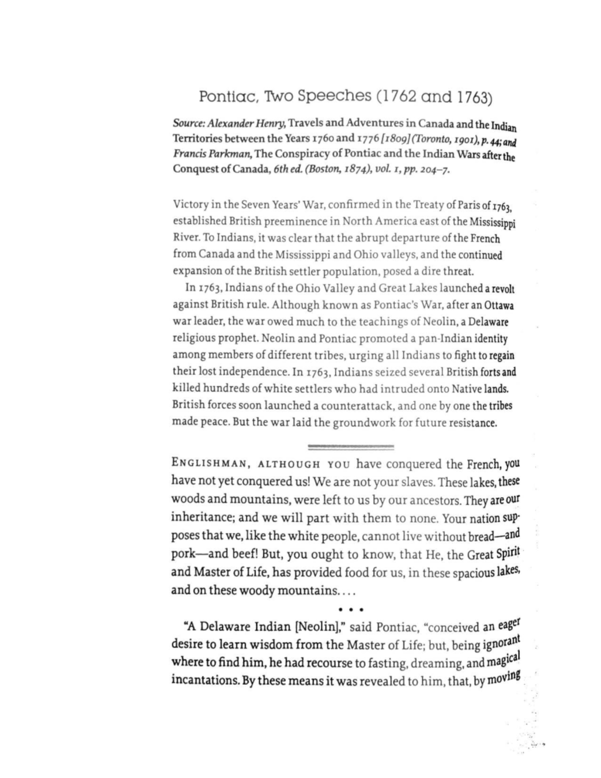 Pontiac's Speeches: Voices of Freedom (1763) - Historical Insights ...