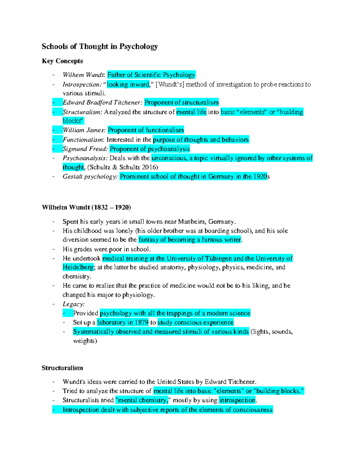 Intro to Psychology - Module 3: Key Concepts in Psychological Schools ...