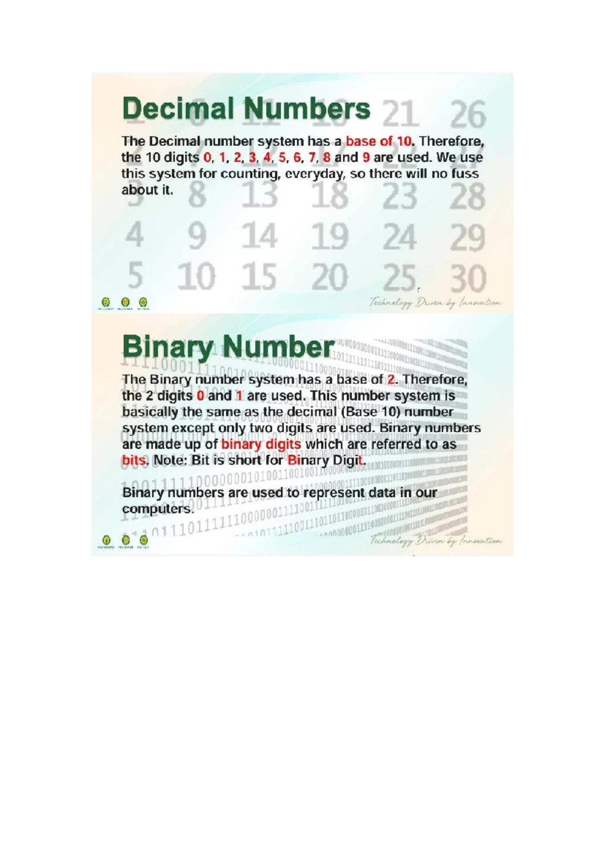 Number Systems Overview: Decimal, Binary, Octal, Hexadecimal - Studocu