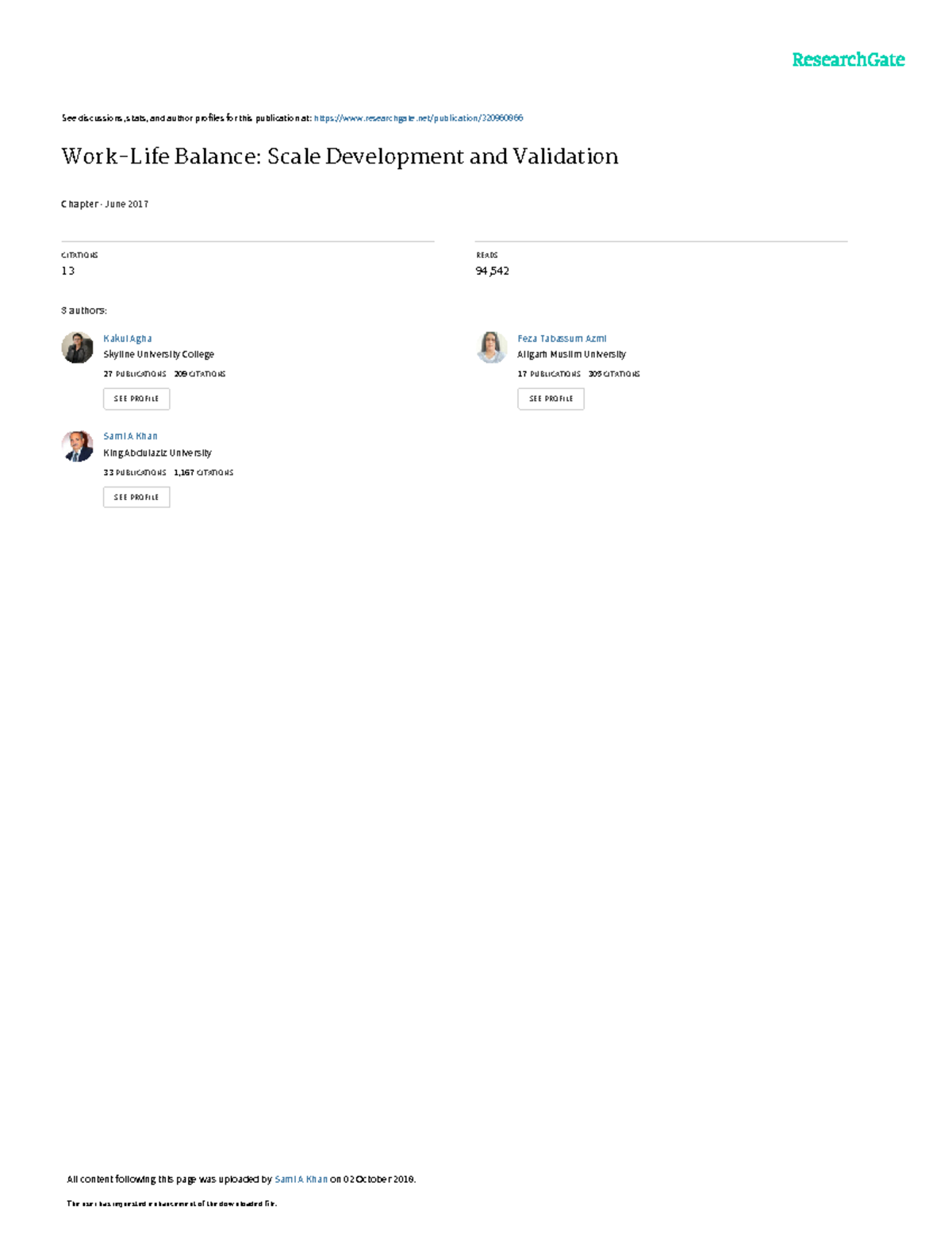 Balance: Scale Development and Validation - Chapter 5 (WLB Scale) - Studocu