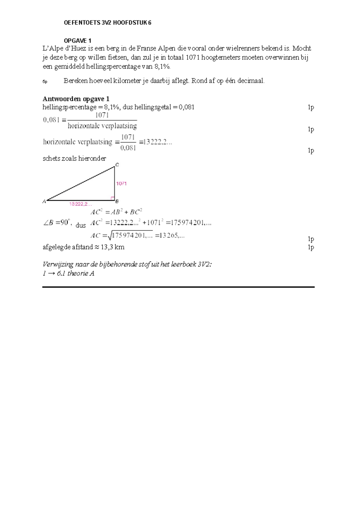 GR13 3V2 Oefentoets H6: Berekeningen en Theorieën in de Wiskunde ...
