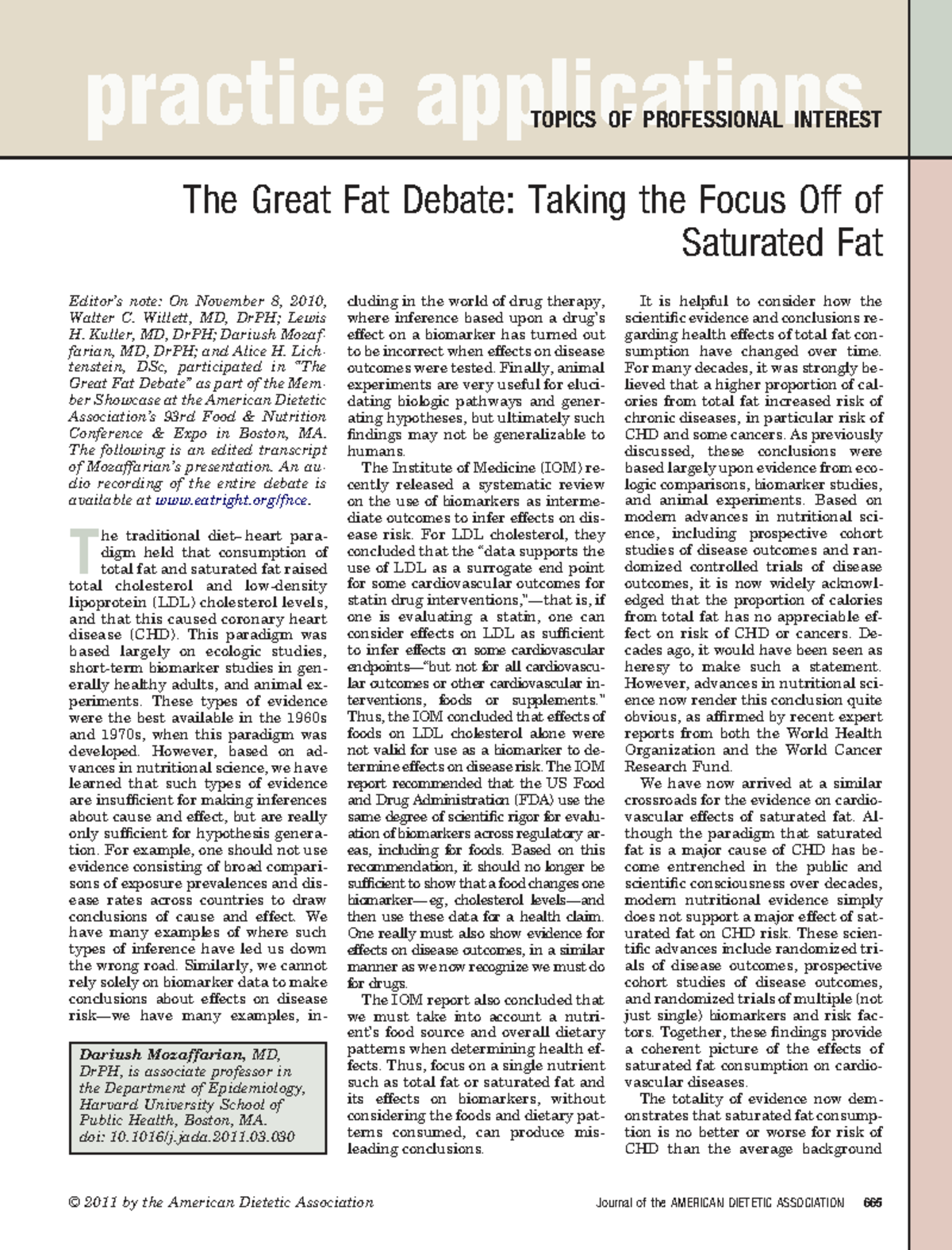 The Great Fat Debate: Rethinking Saturated Fat's Role in Health - Studocu