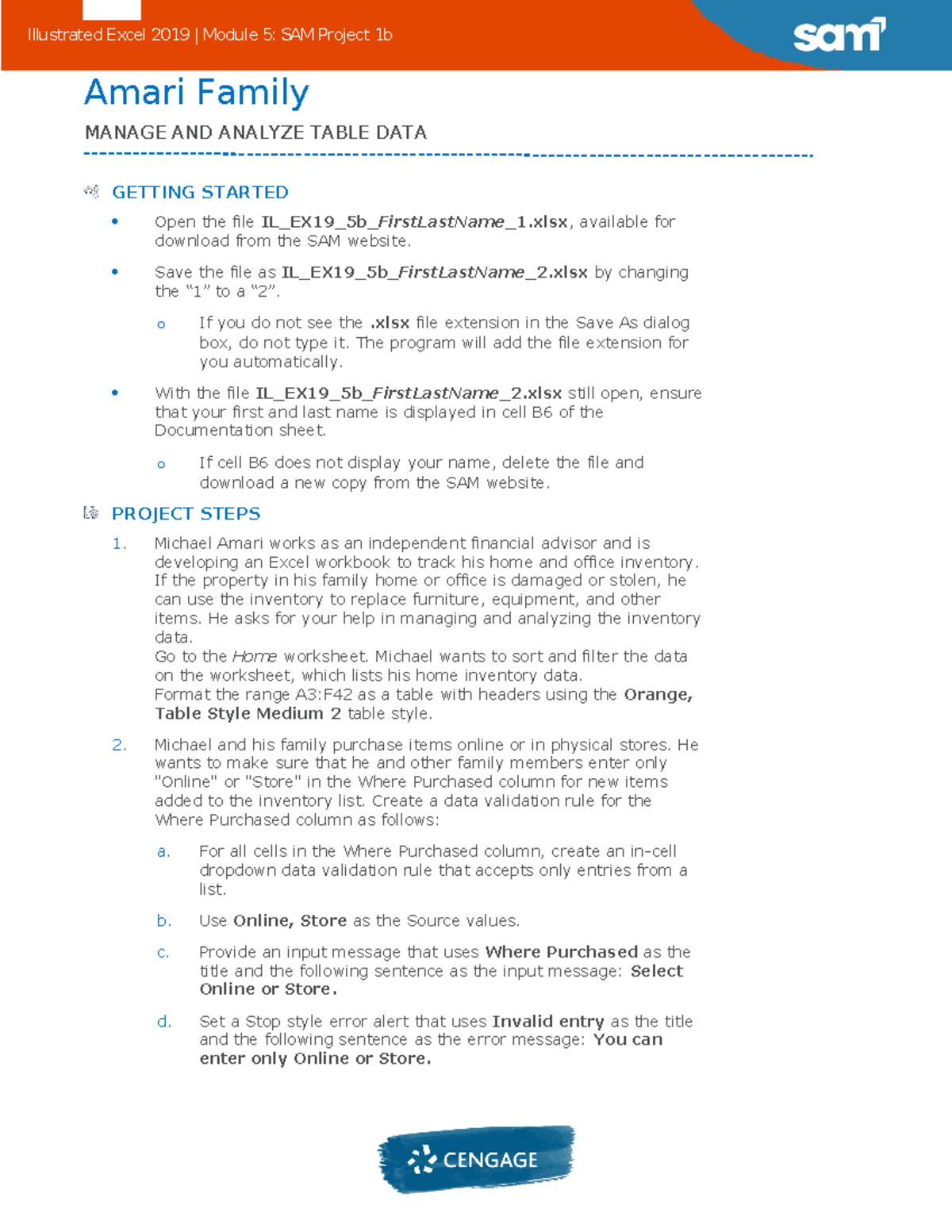 Project Instructions IL EX19 5b: Managing Amari Family Inventory Data ...