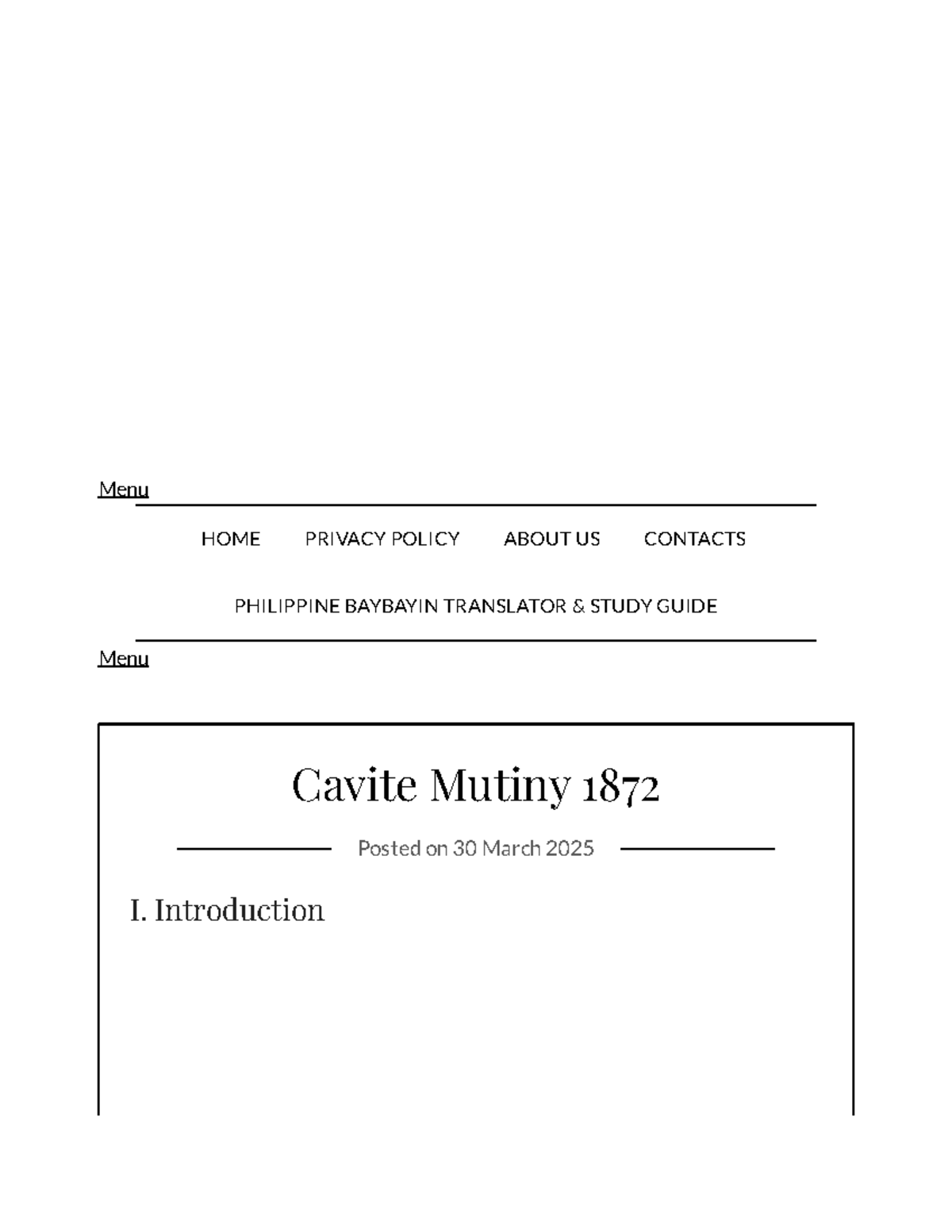 Cavite Mutiny 1872: A study guide on its causes and consequences - Studocu