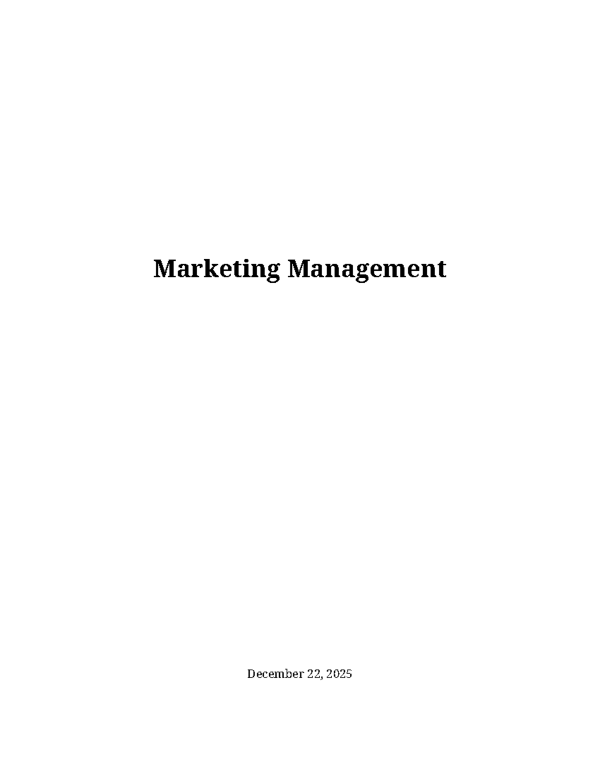 Marketing Management Study Guide - Key Concepts & Strategies - Studocu