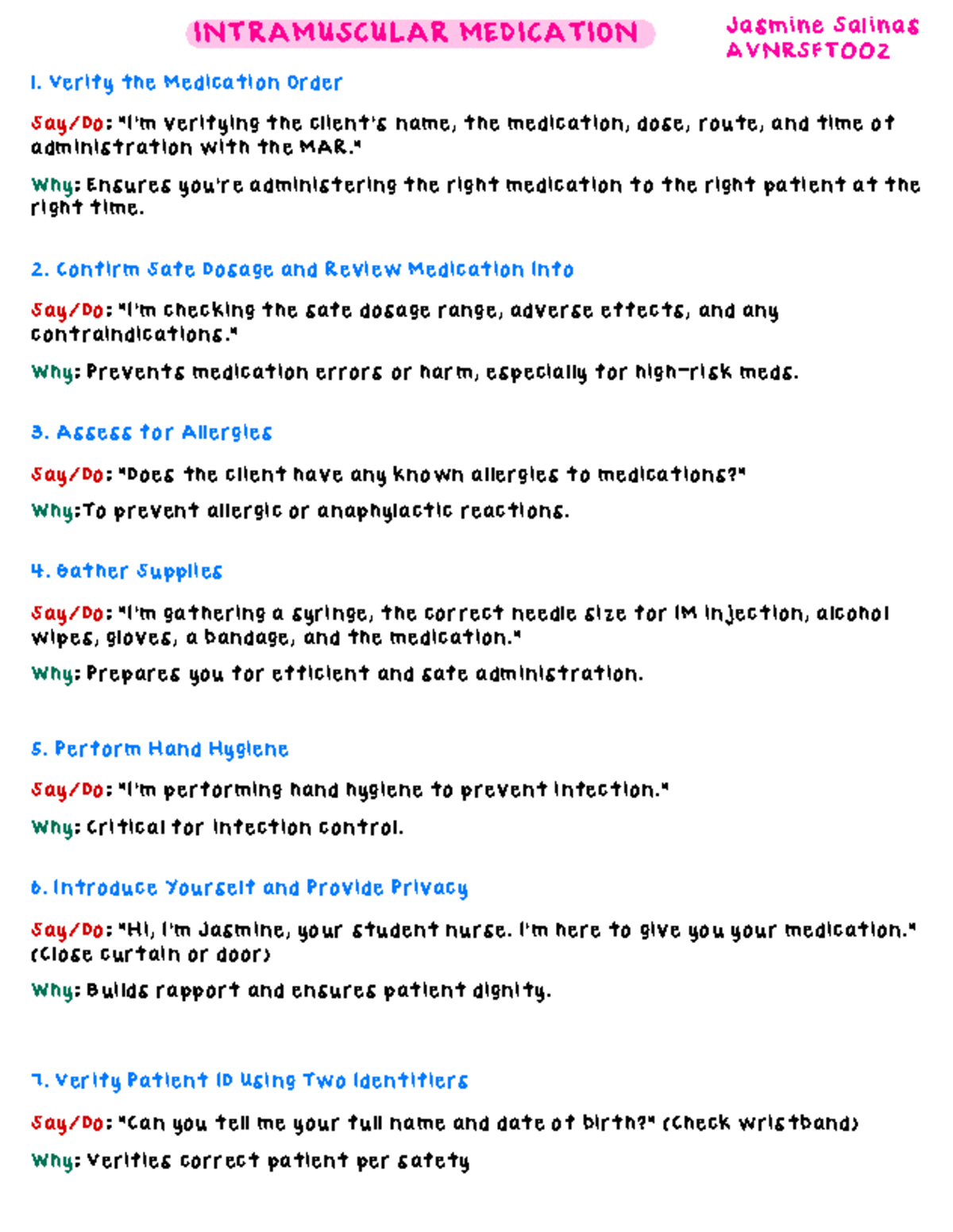 AVNRSFT002: Guidelines for Safe Medication Administration - Studocu