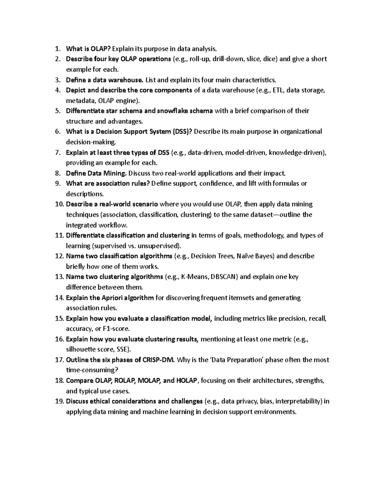 Database Management Systems-II: OLAP, DSS, and Data Mining Insights ...