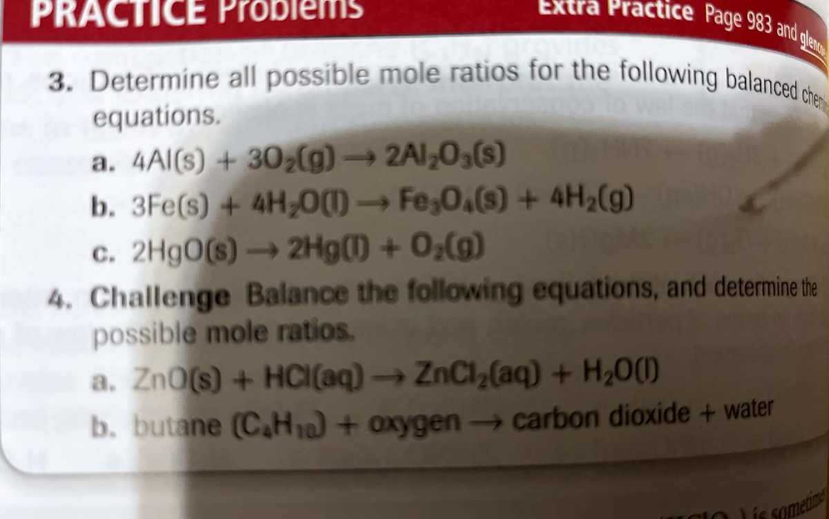 Mole Ratios Practice Problems for Chemistry (Page 983) - Studocu