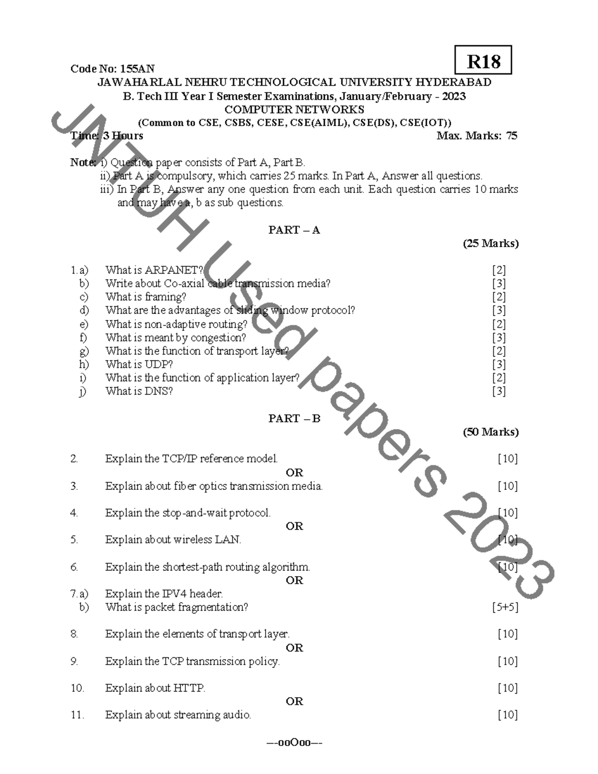 CN - cn question papers r18 - Code No: 155AN JAWAHARLAL NEHRU ...