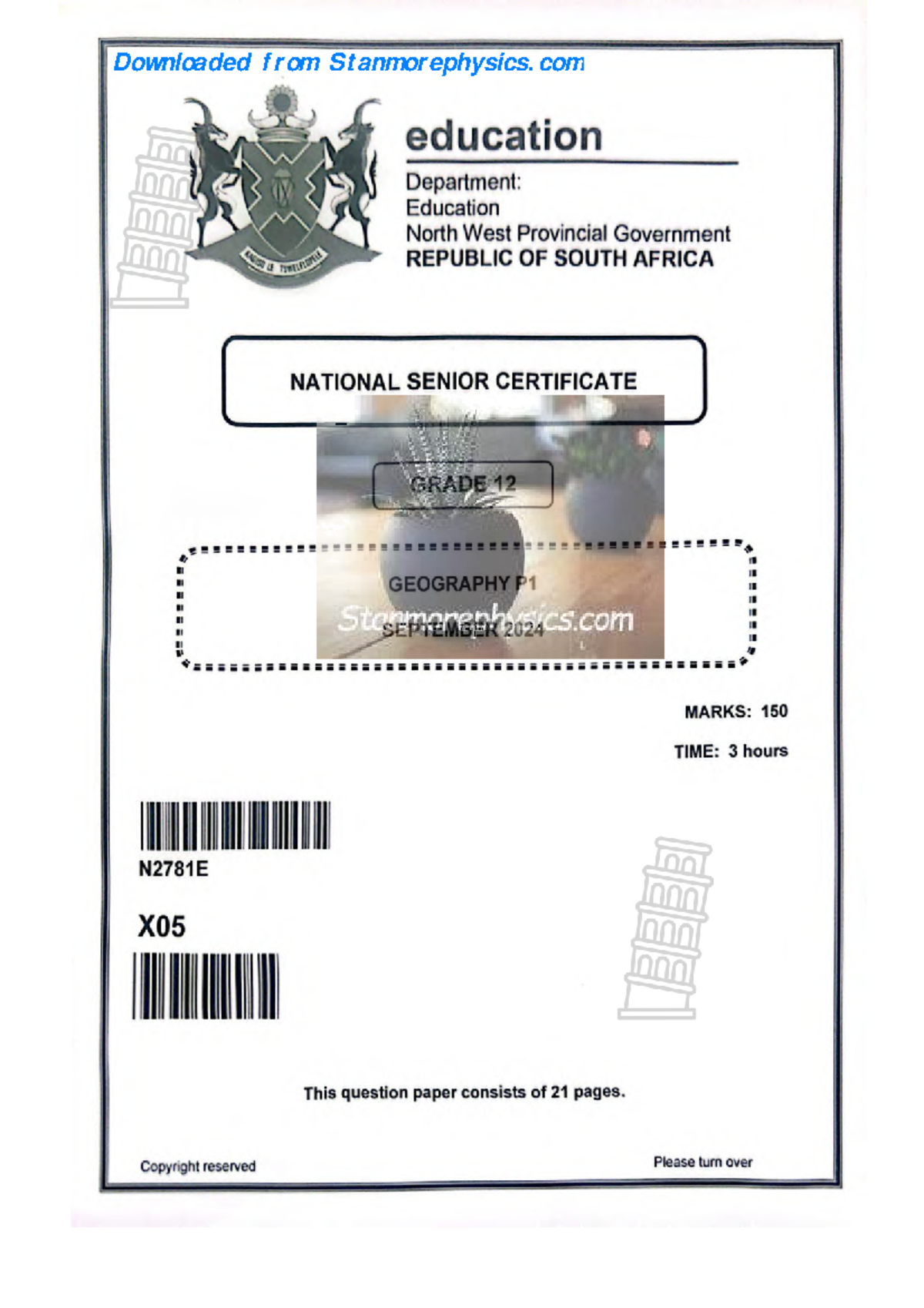 NW Geography Gr12 Sept 2024 P1 & Memo Overview - Studocu