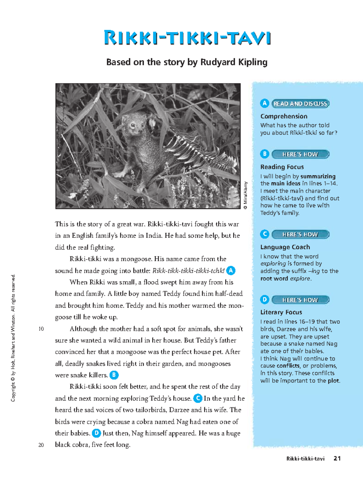 5Rikki Tikki Tavi: Comprehension and Literary Analysis Notes - Studocu