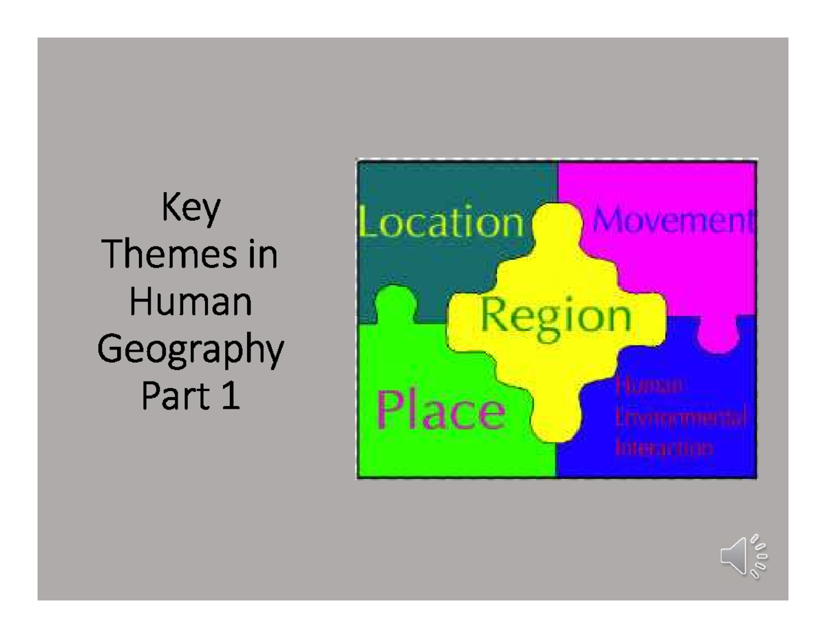 Human Geography Lecture 02: Key Themes & Concepts (Part 1) 2021 - Studocu