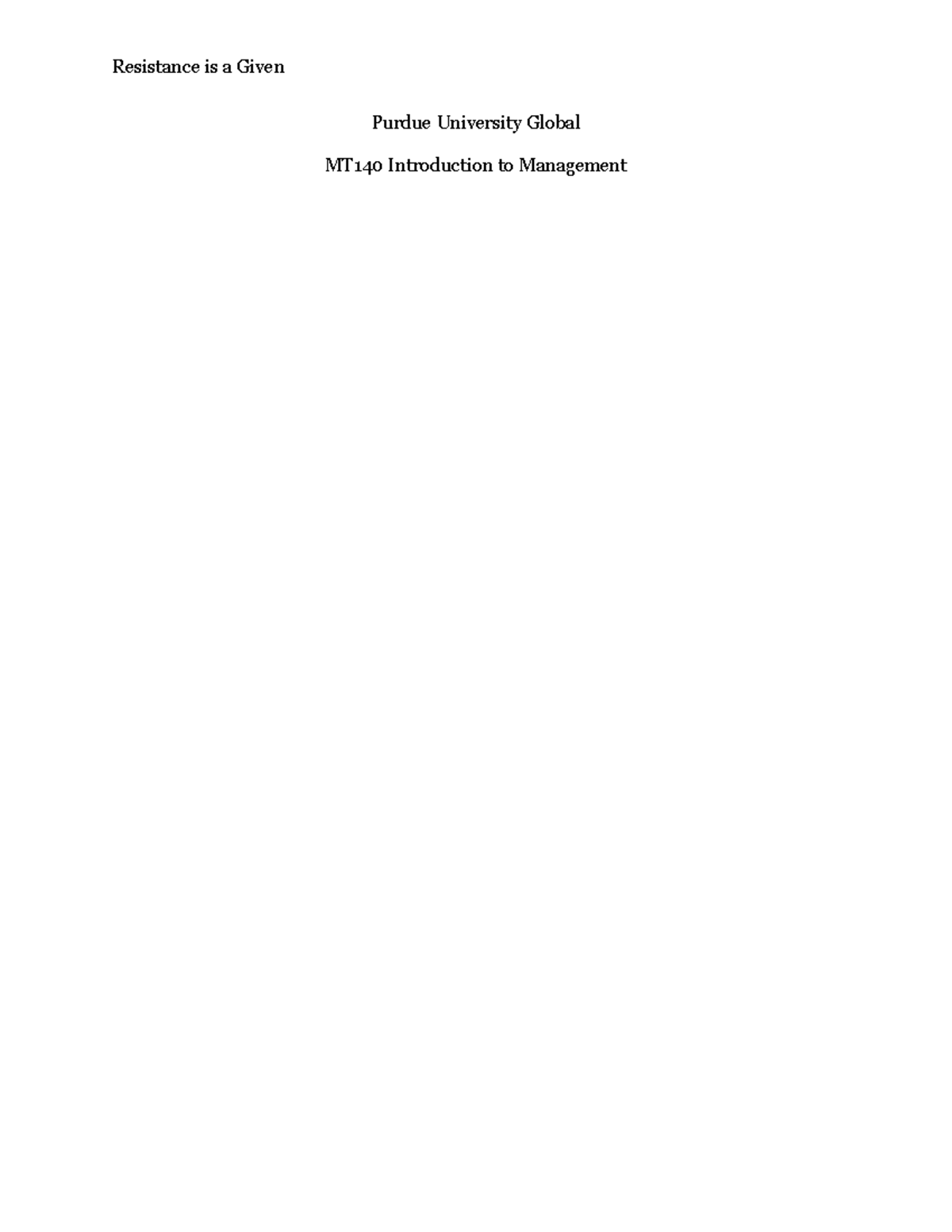 MT140 Unit 9 - Unit 9 assignment - Purdue University Global MT140 Introduction to Management ...