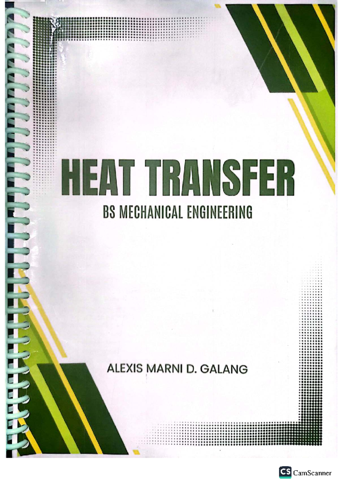 MEF 312 Heat Transfer Lecture Notes by Alexis Marni D. Galang - Studocu