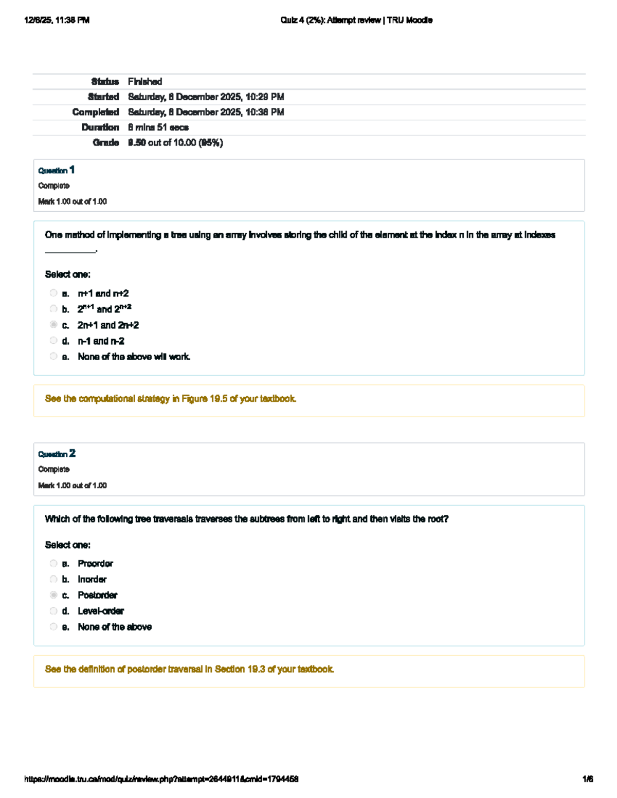 Quiz 4 Review - TRU Moodle Insights and Answers - Studocu