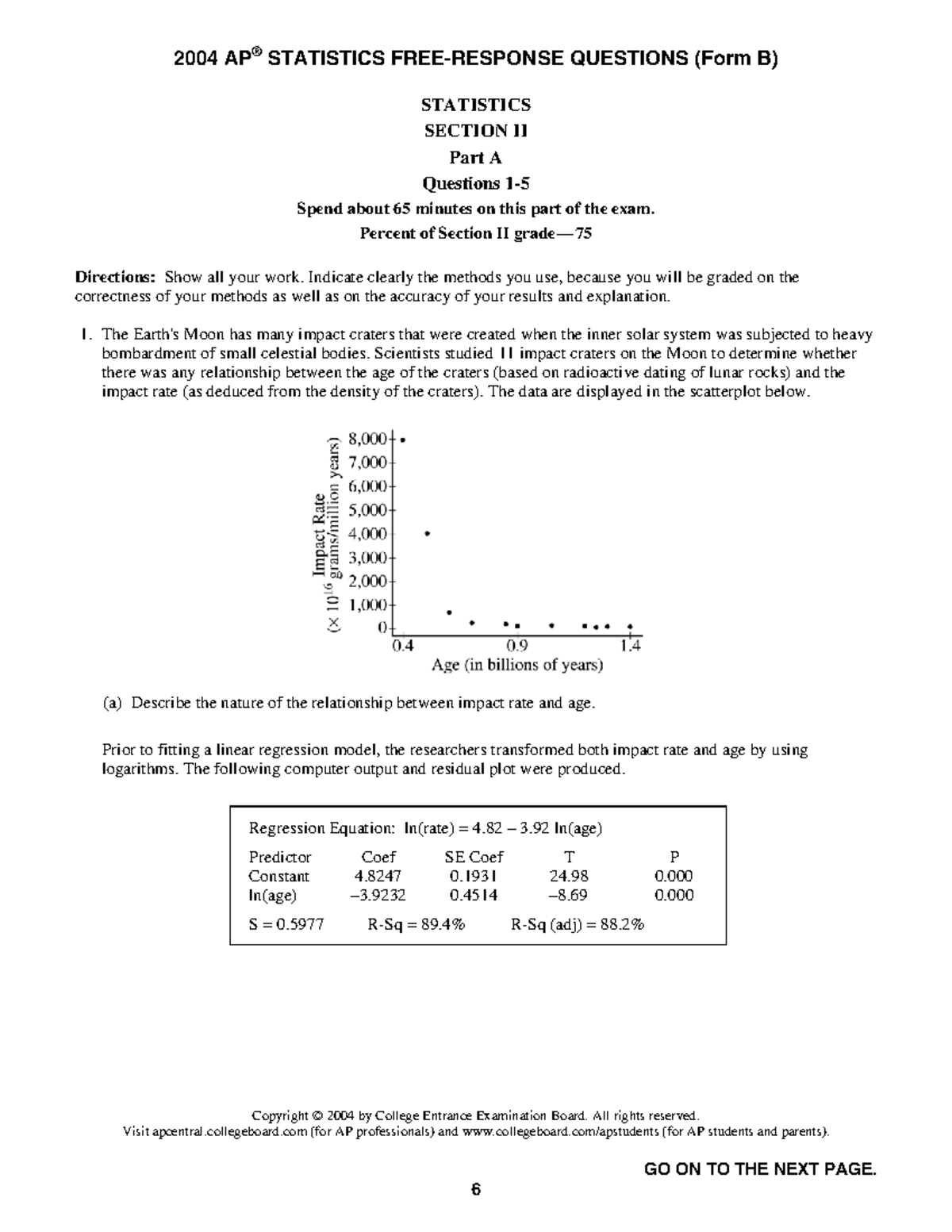2004 AP Stat Free-Response Questions - Form B Overview and Analysis ...
