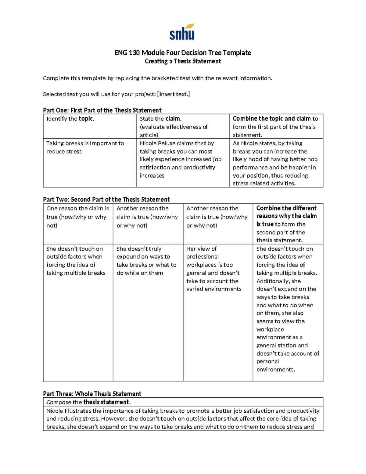 ENG 130 Module Four Decision Tree Template Complete - ENG 130 Module ...