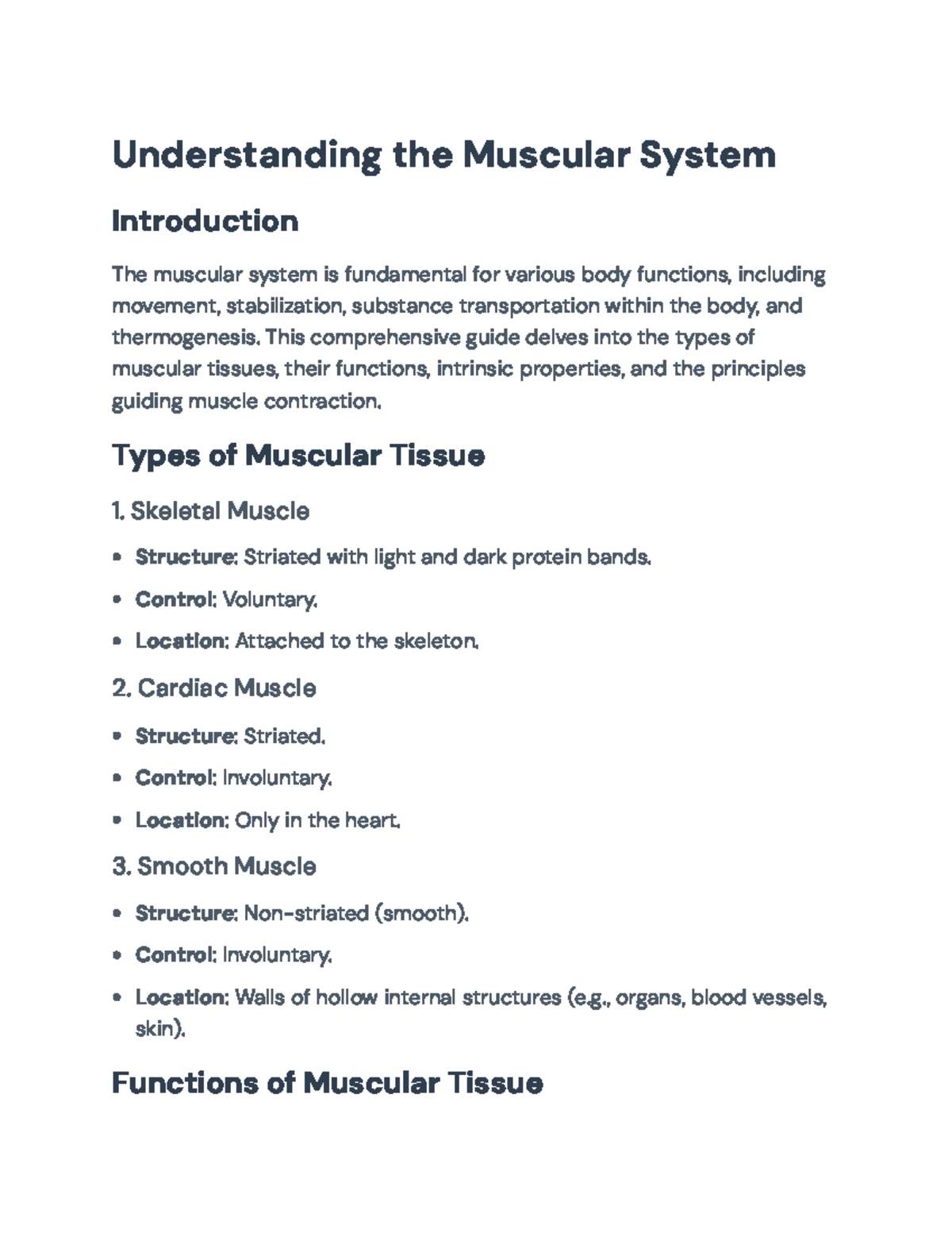 Understanding the Muscular System: Types, Functions, and Mechanics ...