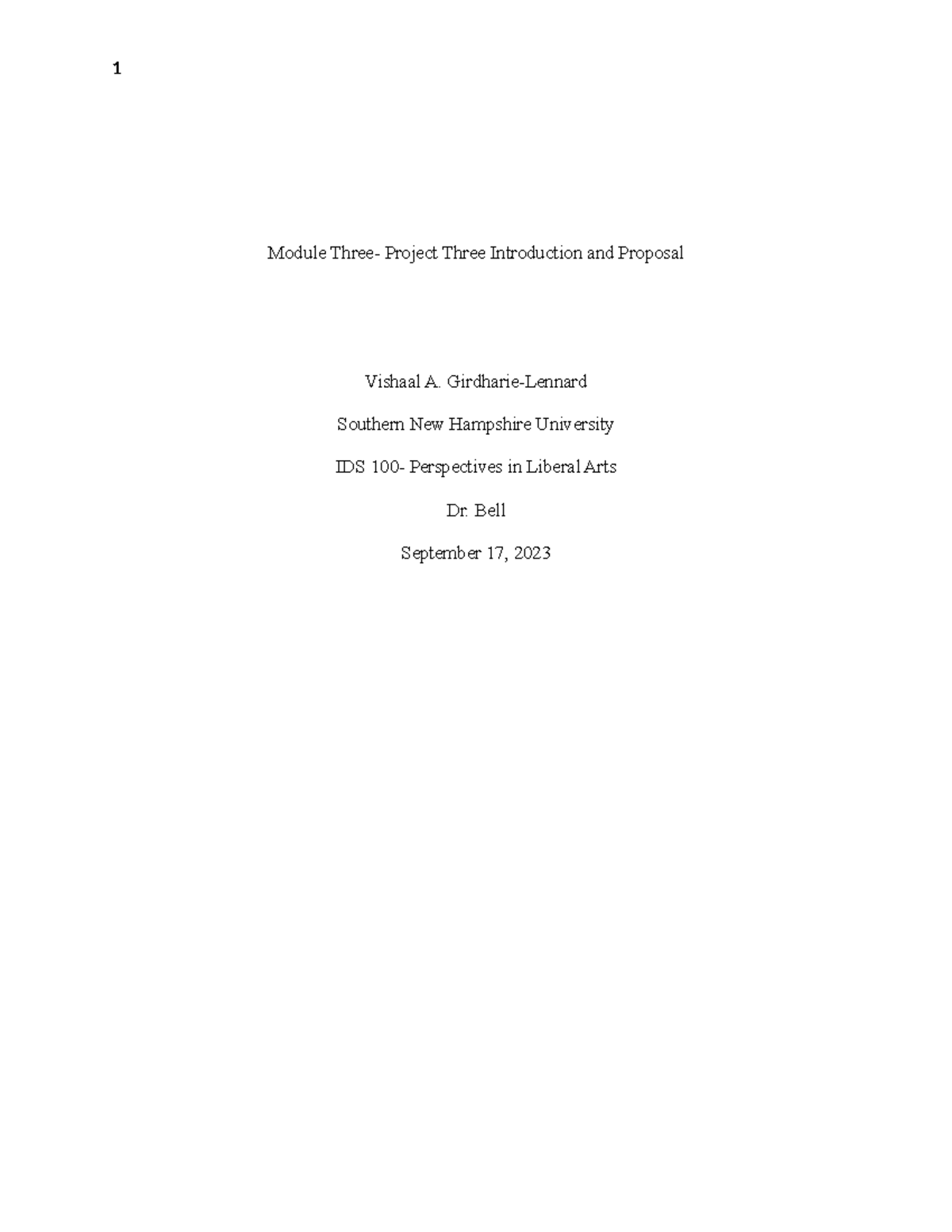 IDS 100 - Module Three Project Proposal and Introduction - Studocu