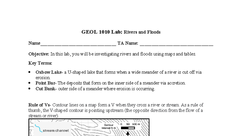GEOL 1010 Lab: Exploring Rivers and Floods with Mapping Techniques ...