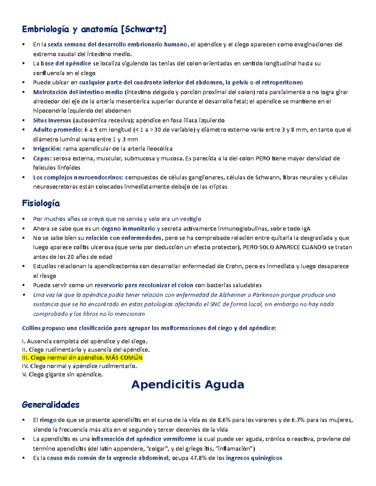 APENDICE: Apendicitis Aguda - Embriología, Fisiología y Tratamiento ...