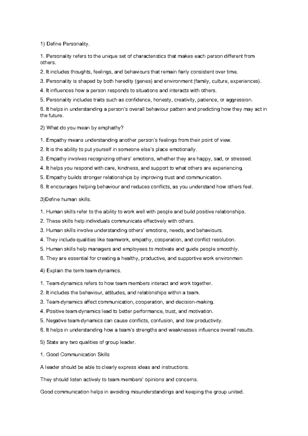 PSY 101: Understanding Personality, Empathy, and Team Dynamics - Studocu