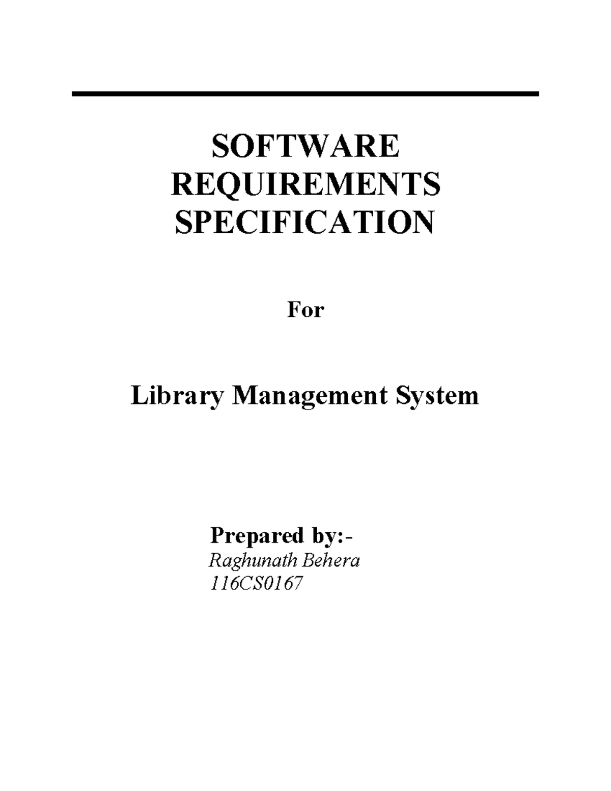 Library Management System SRS - Software Requirements Specification for ...