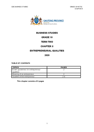 Chapter 1 - business environments - BUSINESS STUDIES GRADE 10 TERM ONE ...