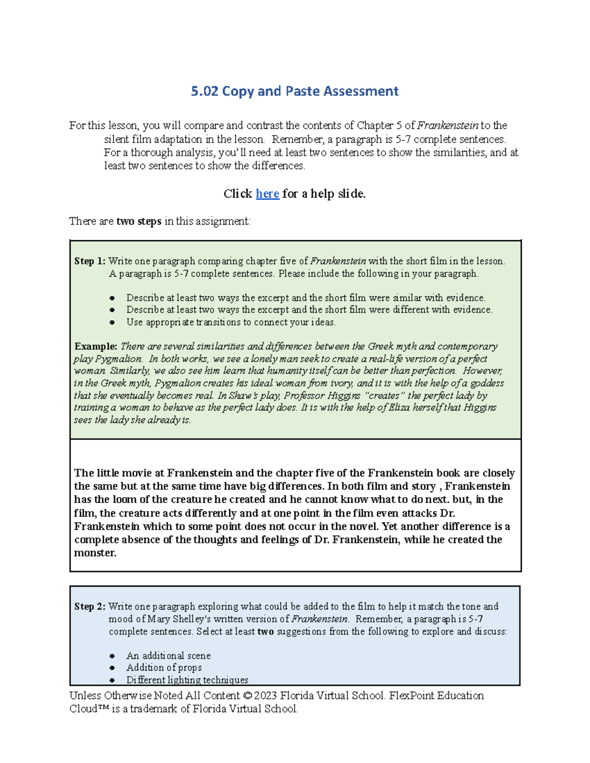 05.02 Compare and Contrast: Frankenstein Chapter 5 vs Film Adaptation ...