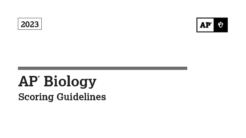 AP23 Biology Scoring Guidelines 2023: Comprehensive Review - Studocu