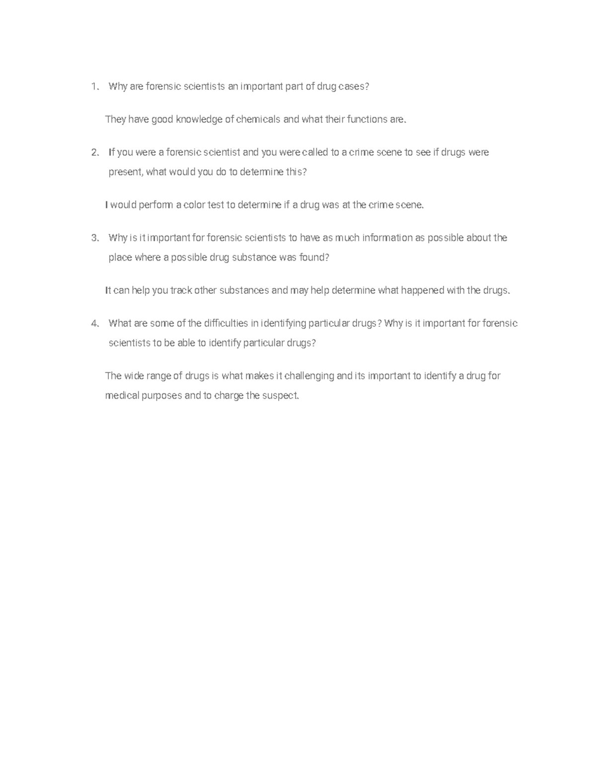 Unit 1: Drug Evidence & Critical Thinking Insights for Forensic Science ...