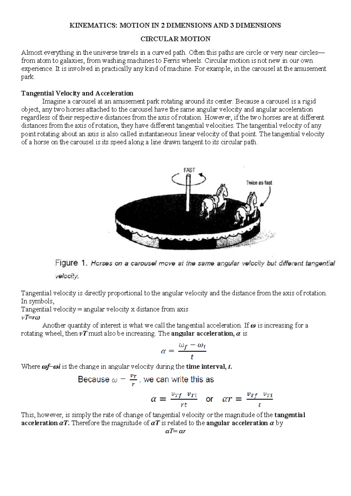 Kinematics: Motion in 2D & 3D - Circular & Projectile Motion - Studocu