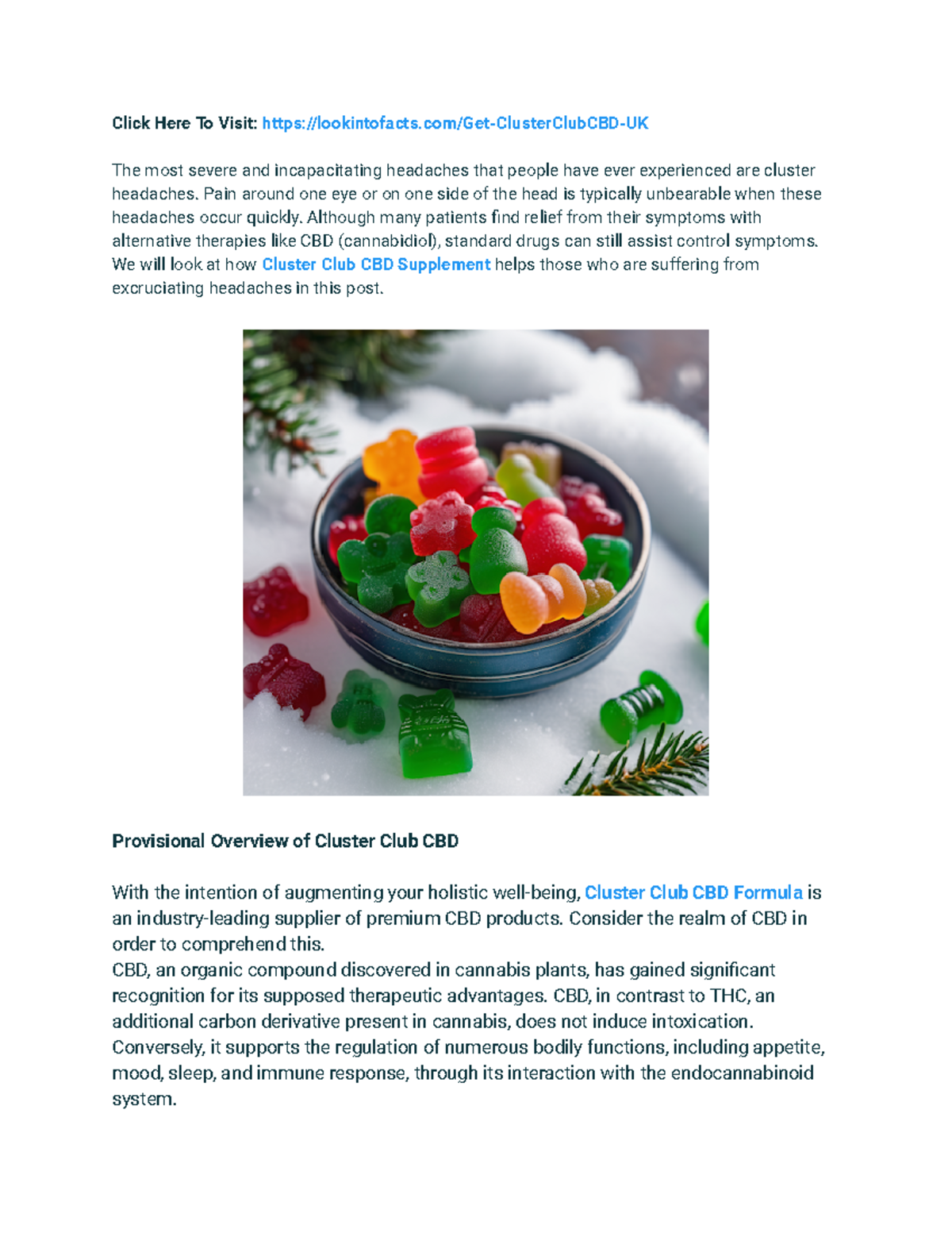 Cluster Club CBD UK Get Delicious, Natural Relief Here - Click Here To ...