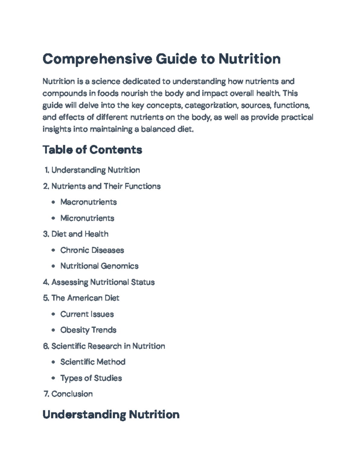 Comprehensive Guide to Nutrition: Key Concepts and Health Insights ...