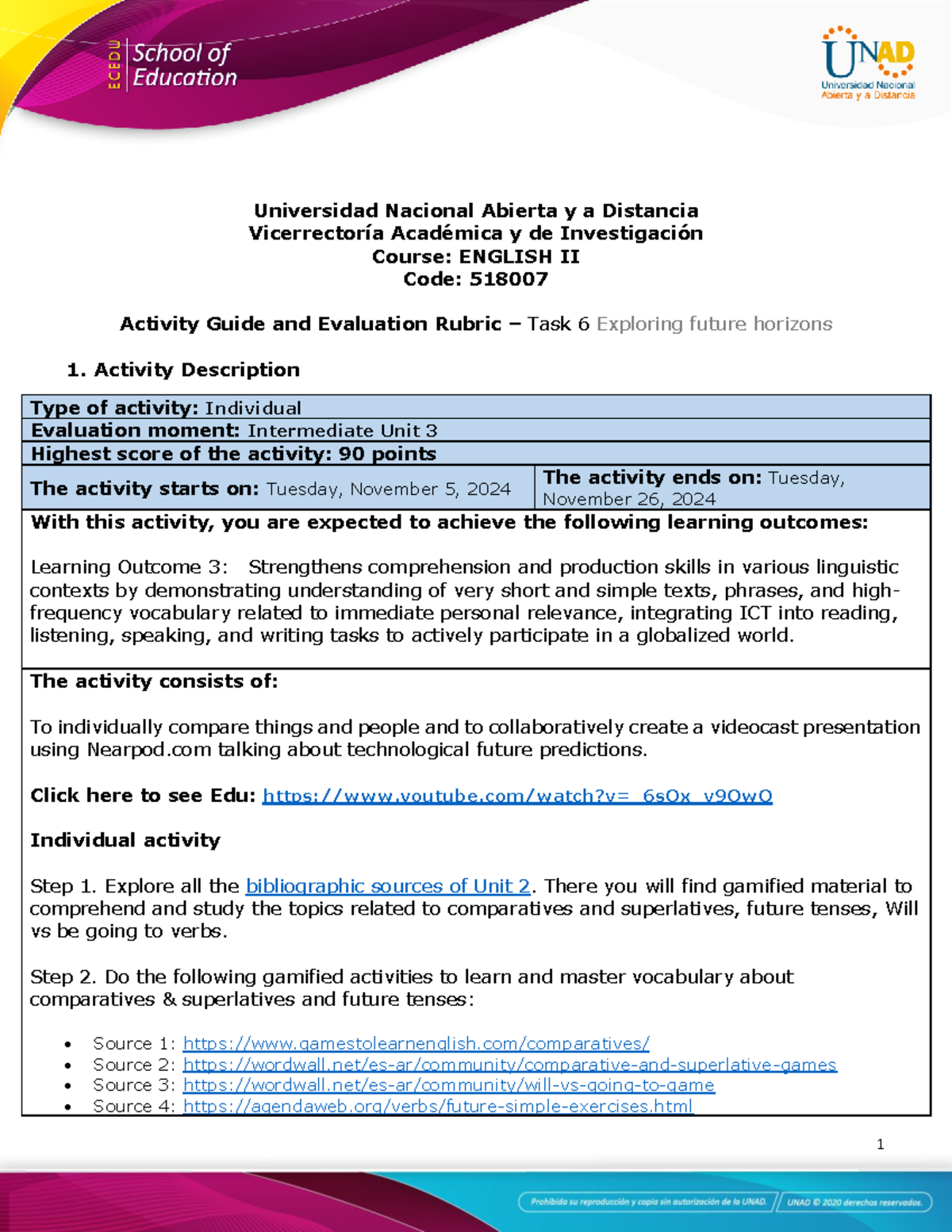 ENGLISH II (518007) Activity Guide & Eval Rubric - Task 6 on Futurism ...
