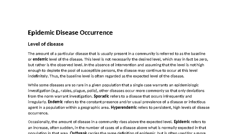 Epidemic Disease Occurrence Analysis and Patterns: Concepts Explained ...