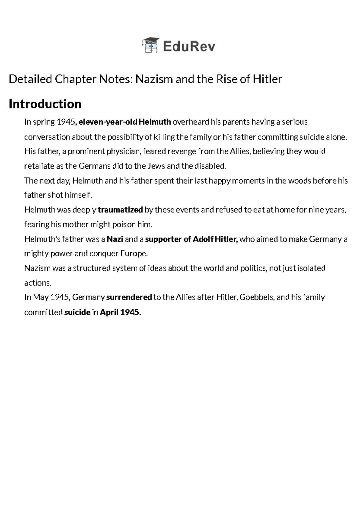 Class 9 History Chapter 3 Notes - Nazism and the Rise of Hitler Free ...