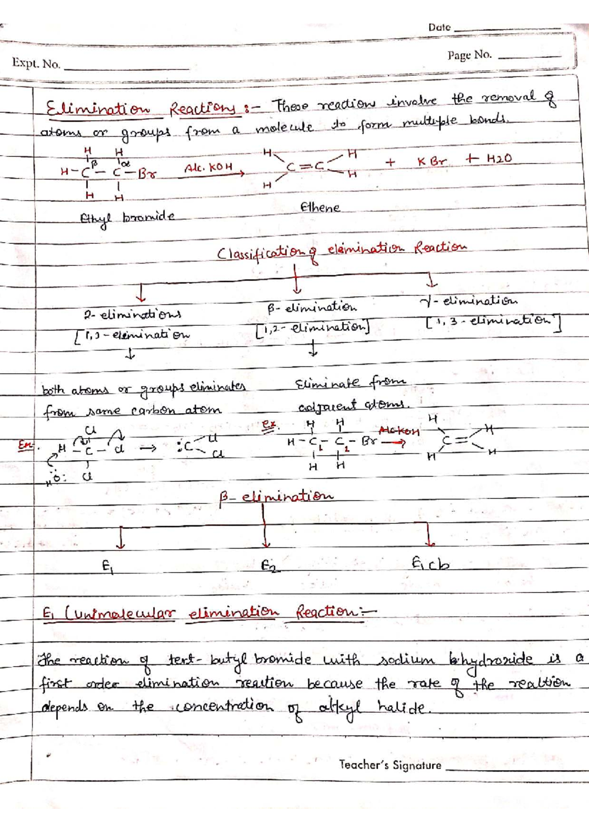 E1 and E2 Elimination Reactions - Engineering Chemistry Notes - Studocu