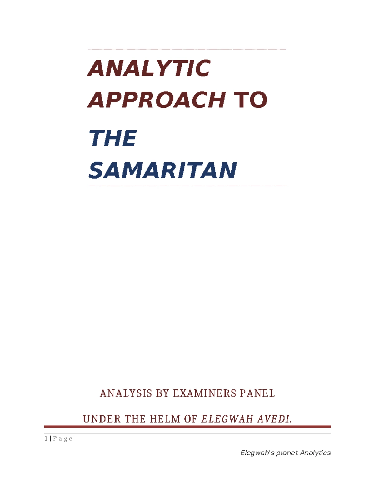 Samaritan (with answered essays & excerpts) Split pdf 1701845694722 ...