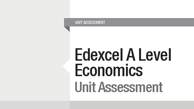 Edexcel A Level Economics Unit Assessment 3.2: Business Objectives QP ...
