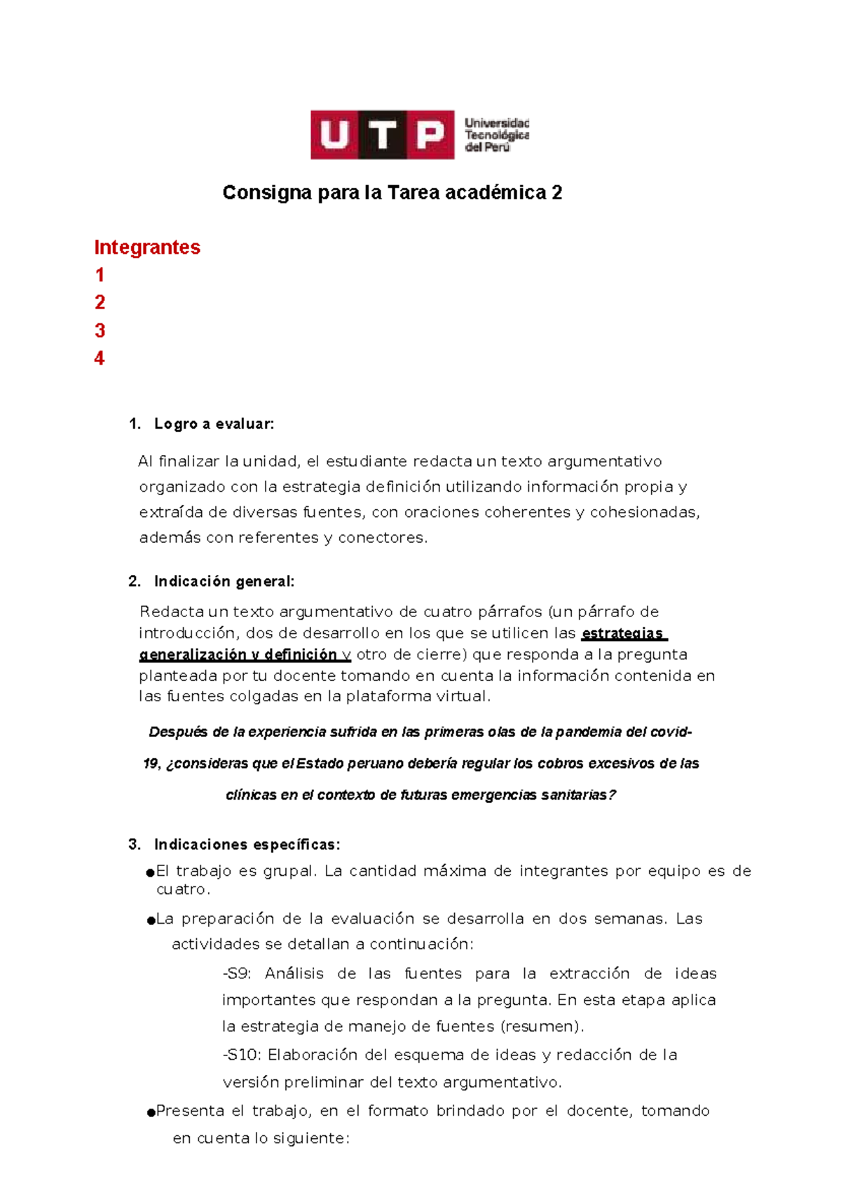 Formato de Redacción Final para TA2: Texto Argumentativo de 4 Párrafos ...