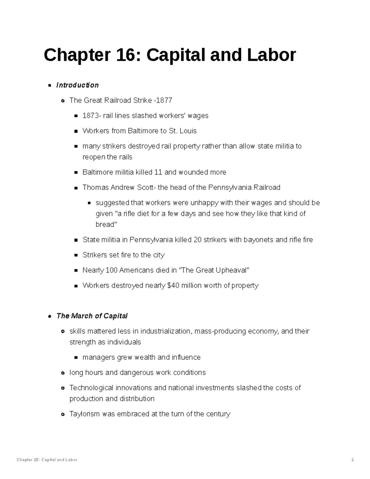 Chapter 16 Capital and Labor - Chapter 16: Capital and Labor ...