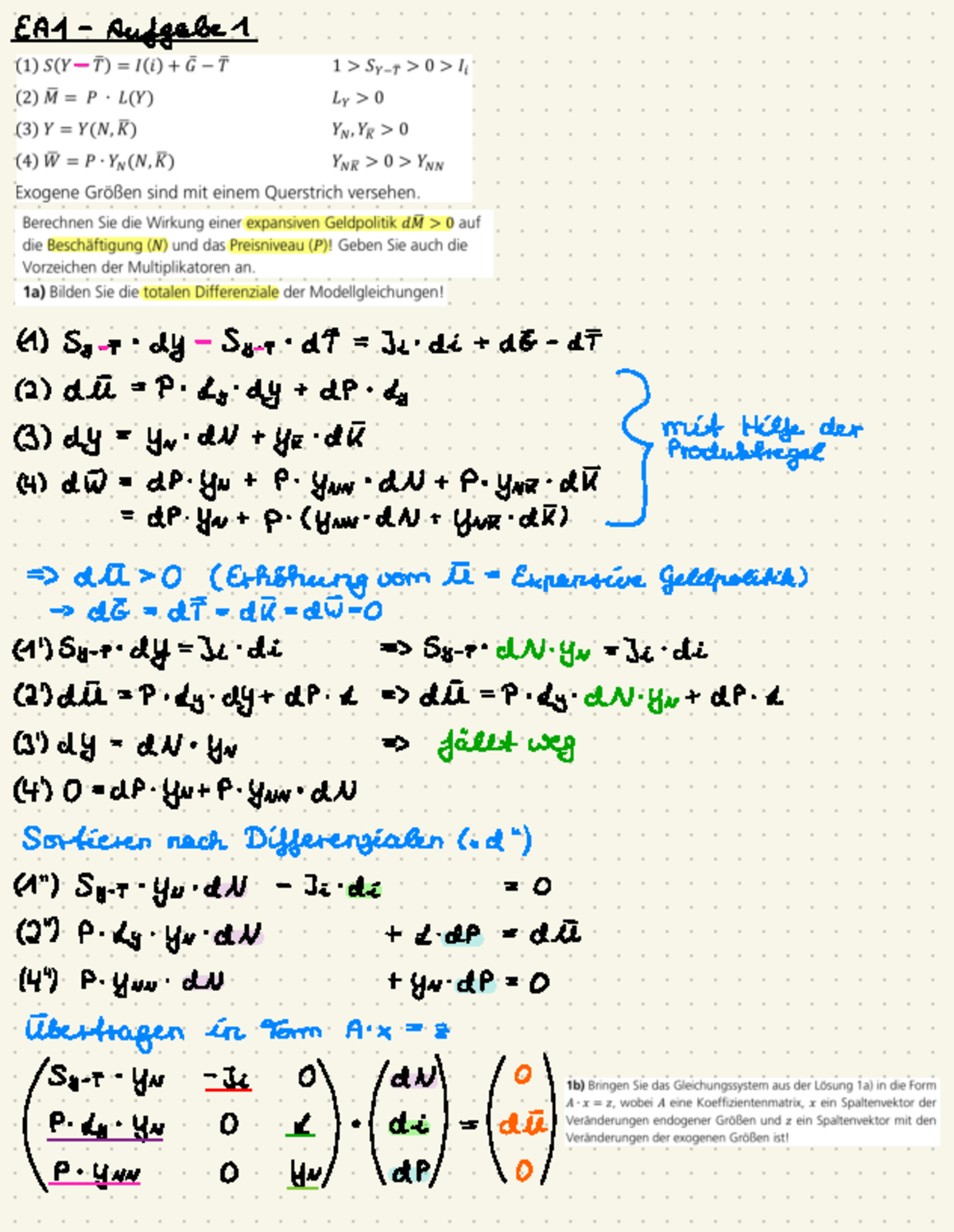 Makroökonomie EA1 - Einsendeaufgabe 1: Vollständiger Rechnungsweg - Studocu