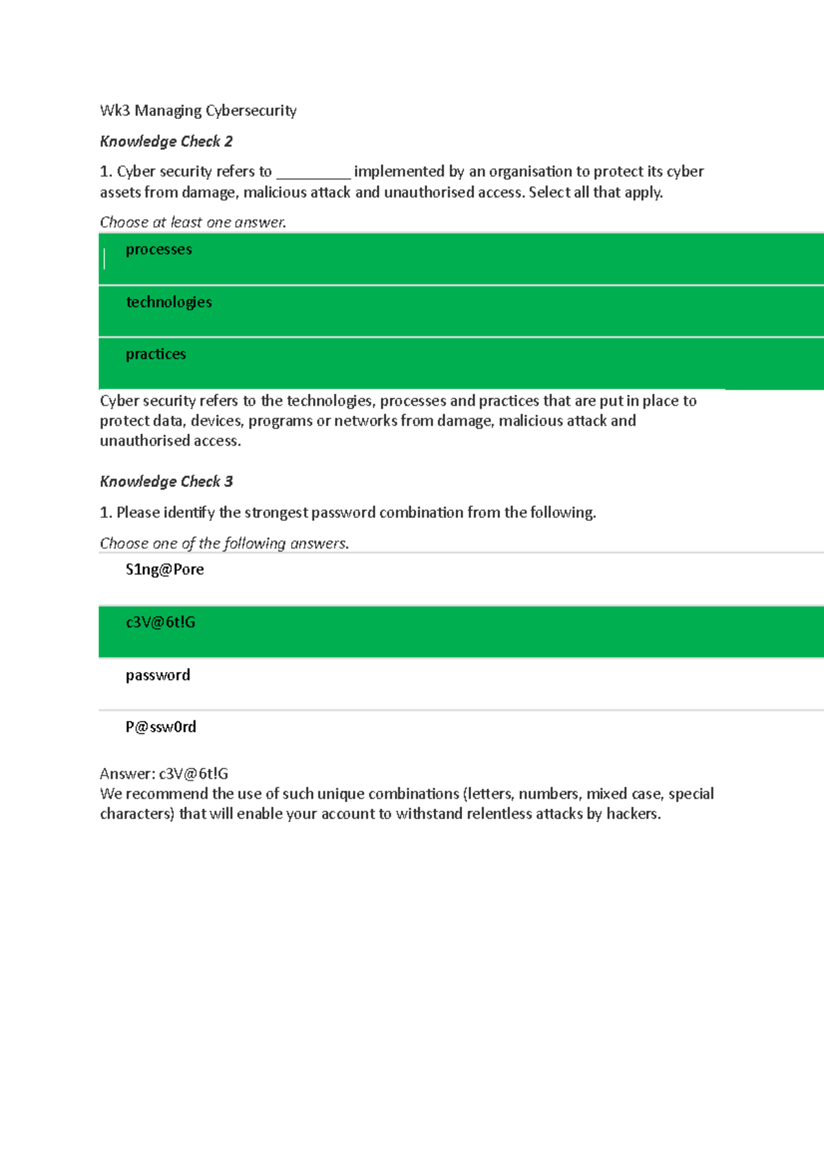 Wk3 Managing Cybersecurity LAMs Answers - Wk3 Managing Cybersecurity ...