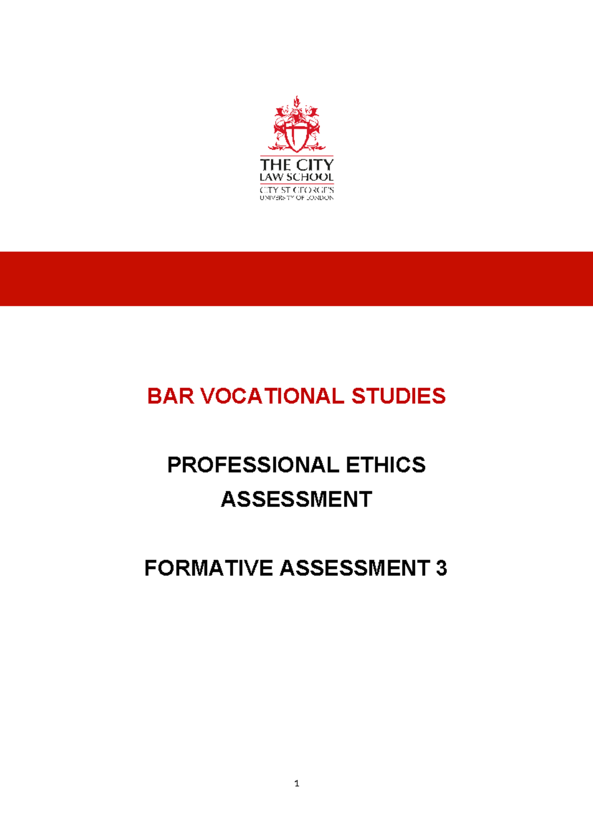 BAR VOCATIONAL STUDIES PROFESSIONAL ETHICS FORMATIVE ASSESSMENT 3 MCQ ...