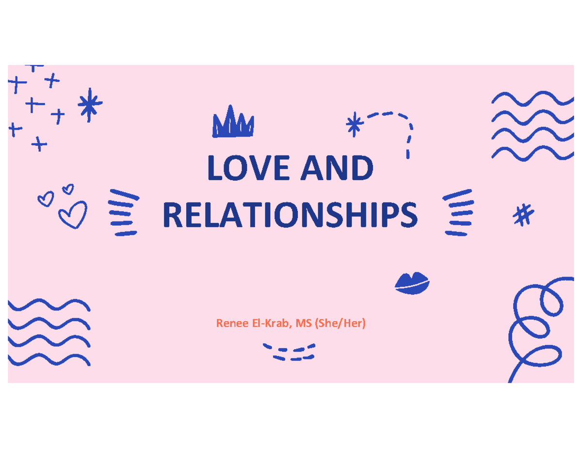 Love and Relationships Theories Overview - Final Exam Notes (PSY 101 ...